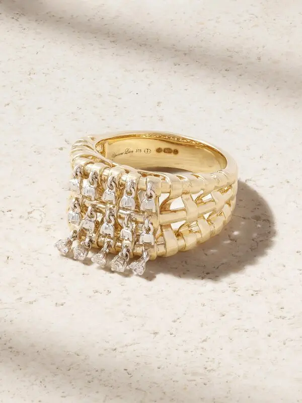 Yvonne Léon Raphia 9-karat Yellow And White Diamond Ring - Gold