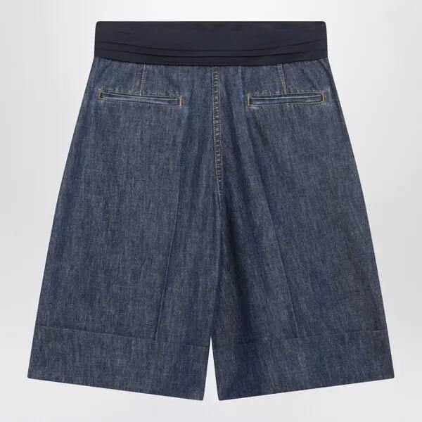 Valentino Garavani Denim Bermuda Shorts With Oversized Bow