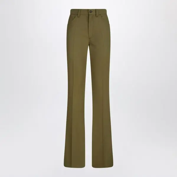 Attico Military Wool Gabardine Trousers - Green