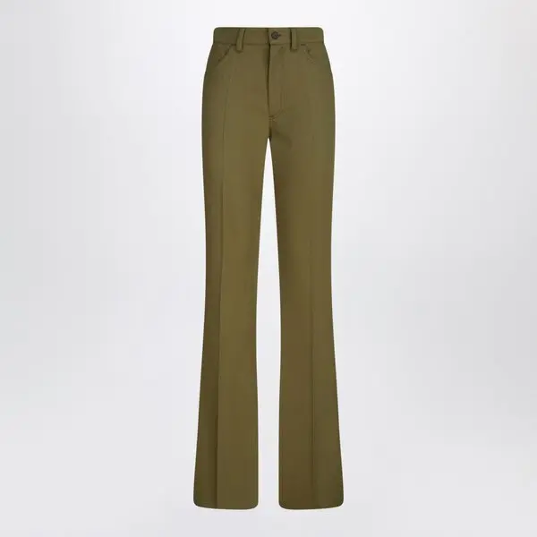 Attico Military Wool Gabardine Trousers - Green