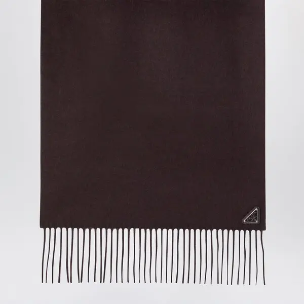 Prada Scarf In Silk And Cashmere - Brown