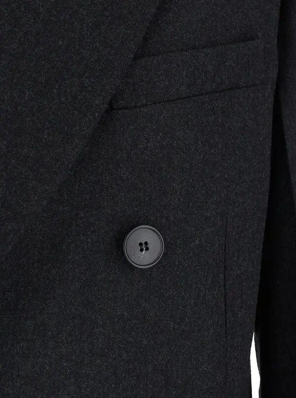 Victoria Beckham Beatrice' Grey Double-breasted Jacket With Notched Revers In Wool For - Multicolor