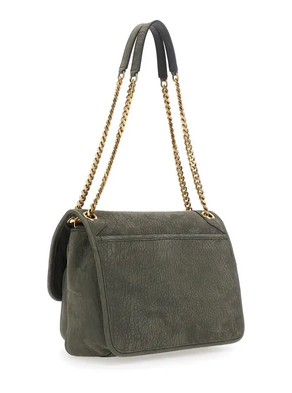 Saint Laurent Niki' Gray Shoulder Bag With Cassandre Plaque On The Front And Two Handles With Chain In Leather For - Multicolor