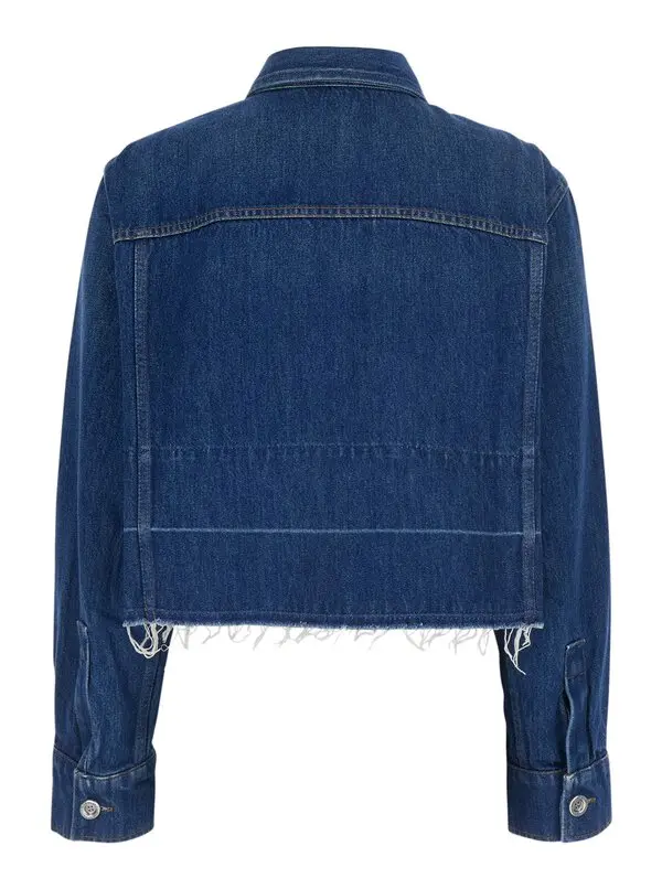 Givenchy Blue Jacket With Classic Collar And Logo Lettering On The Front In Denim For