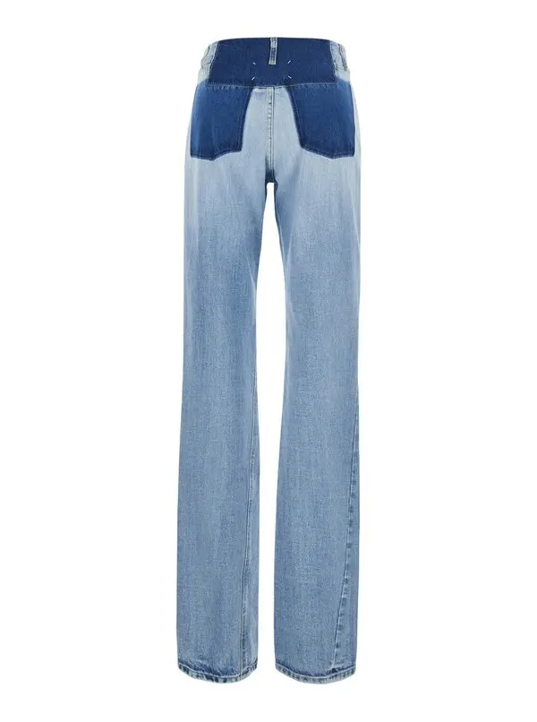 MAISON MARGIELA Light Blue Jeans With Contrasting Details On The Waist In Denim For - Multicolor