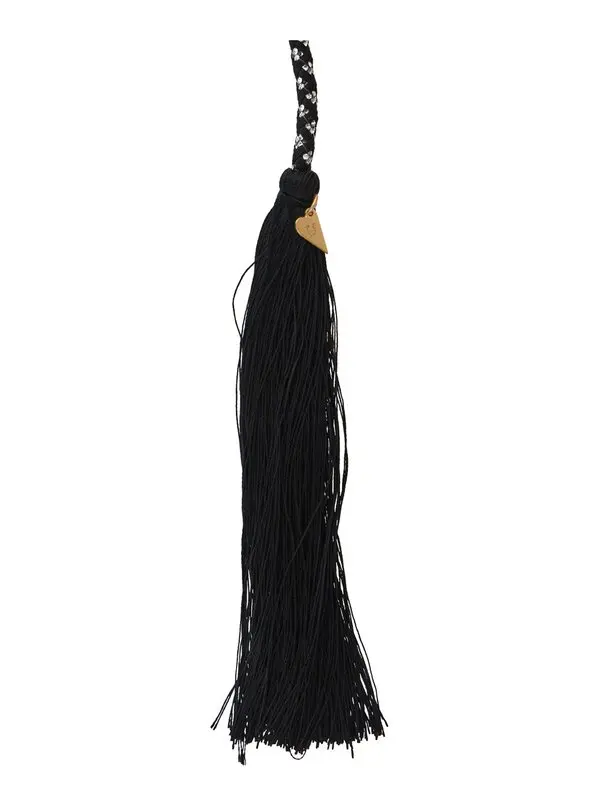 FORTE_FORTE Belt With Rope Design With Tassels In Crystals And Fabric For - Black