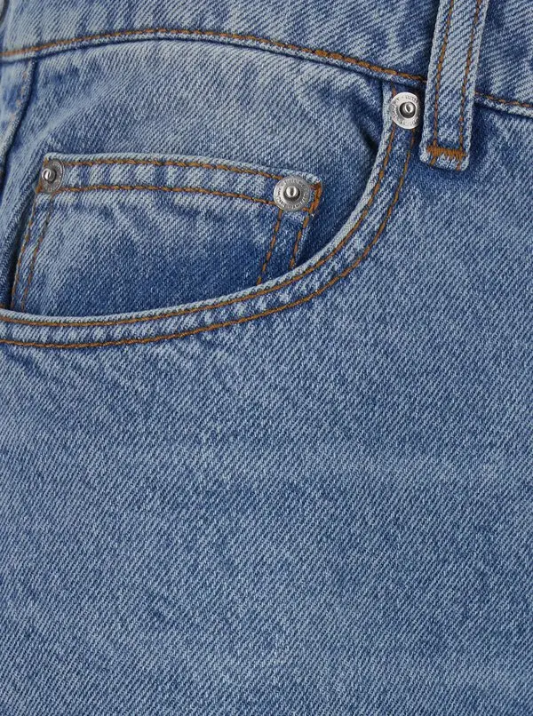 AMI Paris Blue Flare Cut Jeans With Logo Patch On The Back In Denim For - Multicolor