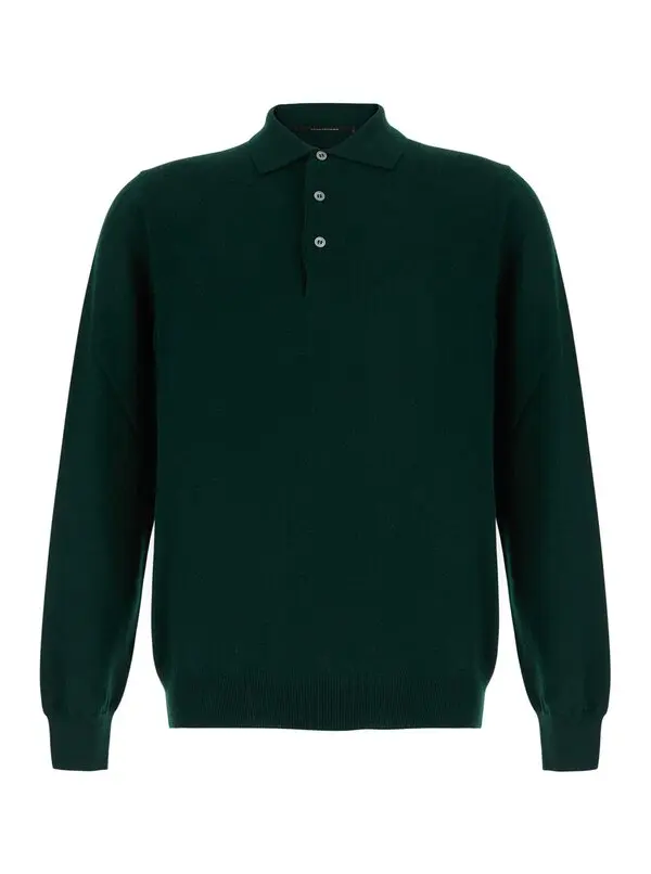 Tagliatore Polo Shirt Sweater In Wool Blend