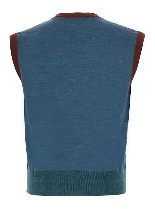 VIVIENNE WESTWOOD Crew Neck Vest With Argyle Motif Logo On The Front In Wool For