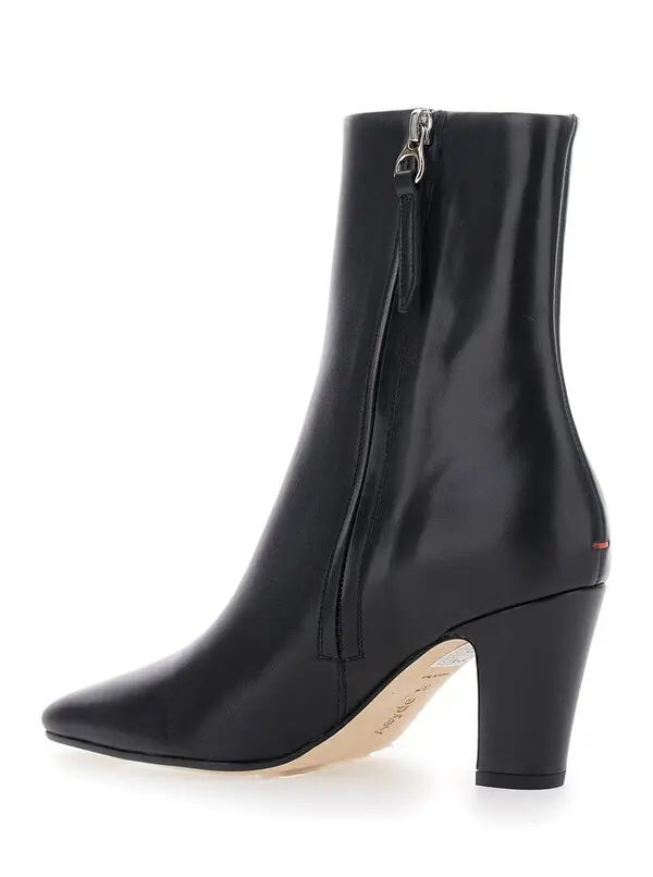 AeydĒ Black Calfskin Maris Ankle Boots