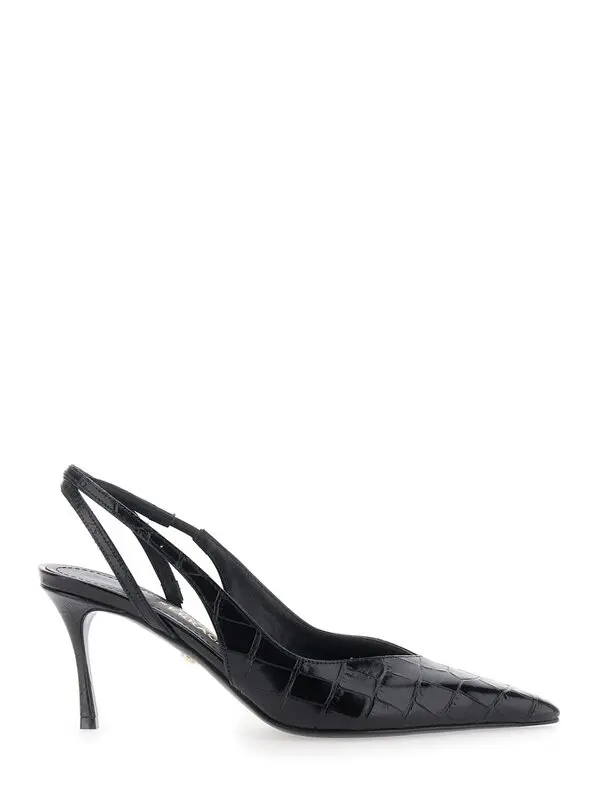 FERRAGAMO Pumps With 70mm Heel In Black Leather