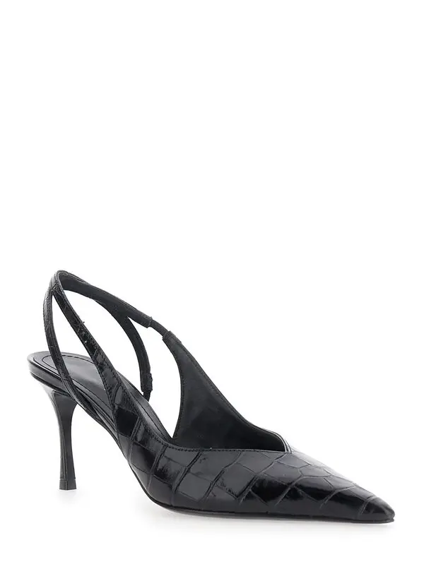 FERRAGAMO Pumps With 70mm Heel In Black Leather