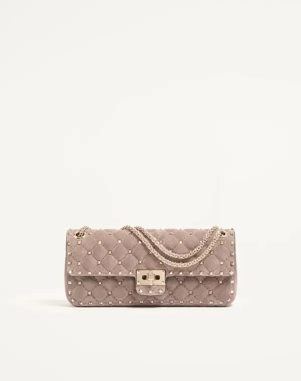 Valentino Garavani Rockstud Spike Medium Suede Shoulder Bag