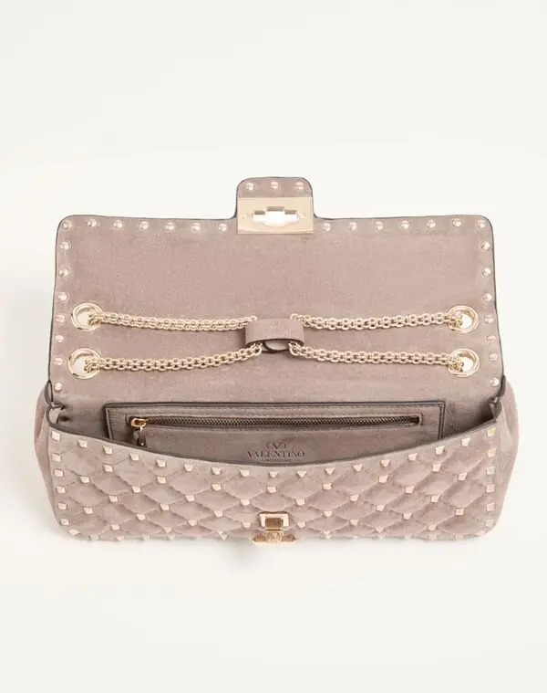Valentino Garavani Rockstud Spike Medium Suede Shoulder Bag
