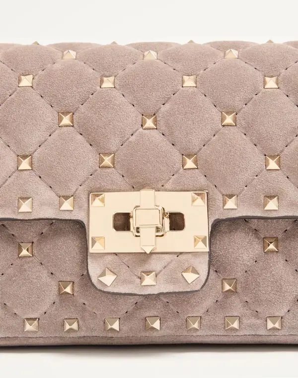 Valentino Garavani Rockstud Spike Medium Suede Shoulder Bag