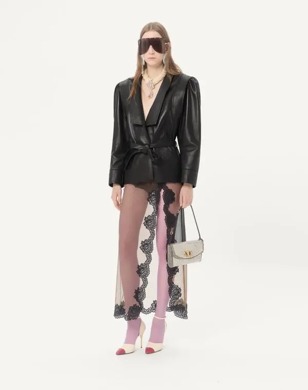 Valentino Garavani Devain Small Shoulder Bag In Metallic Mesh