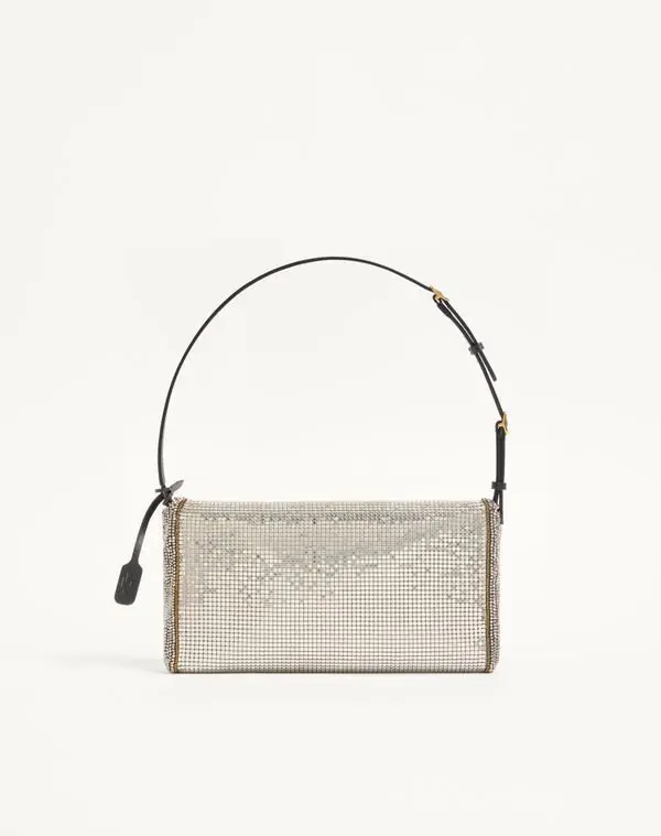 Valentino Garavani Devain Small Shoulder Bag In Metallic Mesh