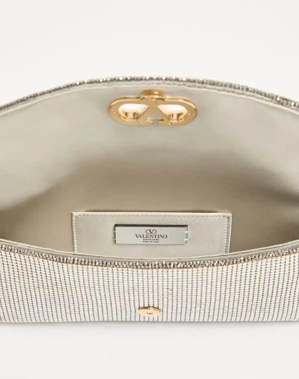 Valentino Garavani Devain Small Shoulder Bag In Metallic Mesh
