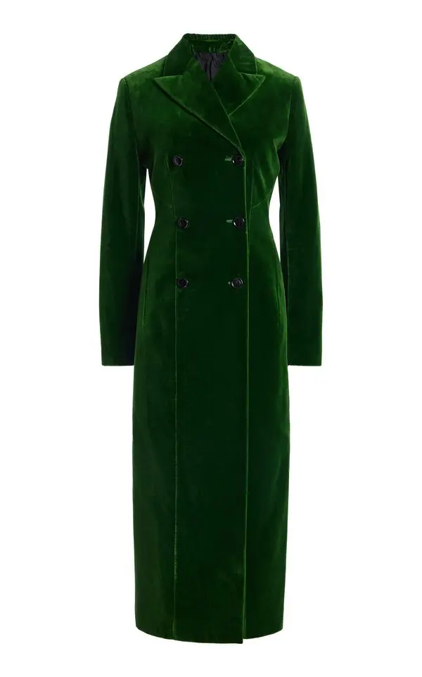 Alaïa Tailored Cotton-velvet Coat - Green
