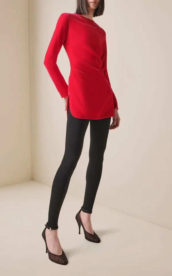 Alaïa Cinched Velvet Mini Dress