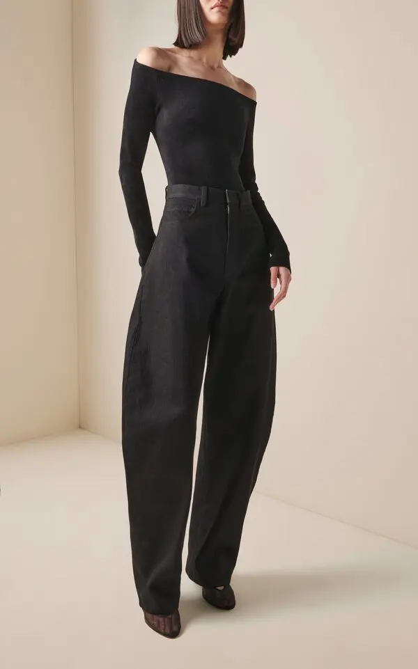 Alaïa Velvet Off-the-shoulder Bodysuit