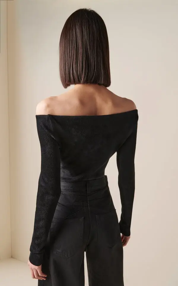 Alaïa Velvet Off-the-shoulder Bodysuit