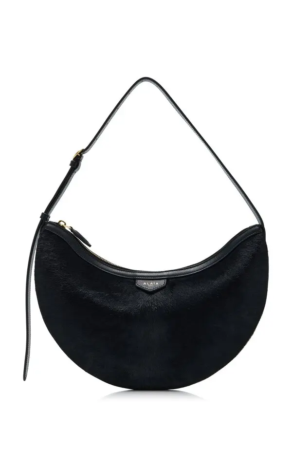 Alaïa Demi Lune Calf Hair Bag - Black