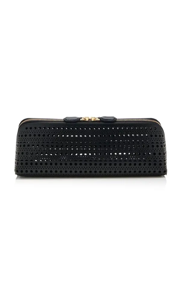 Alaïa Delta Leather Clutch - Black