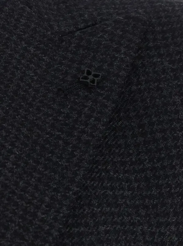 Tagliatore Grey Single-breasted Jacket With Stripe Motif And Pin On Front In Wool For