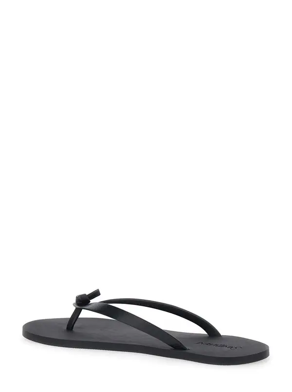 Saint Laurent Black Cassandra Flip-flops With Leather Logo Detail For