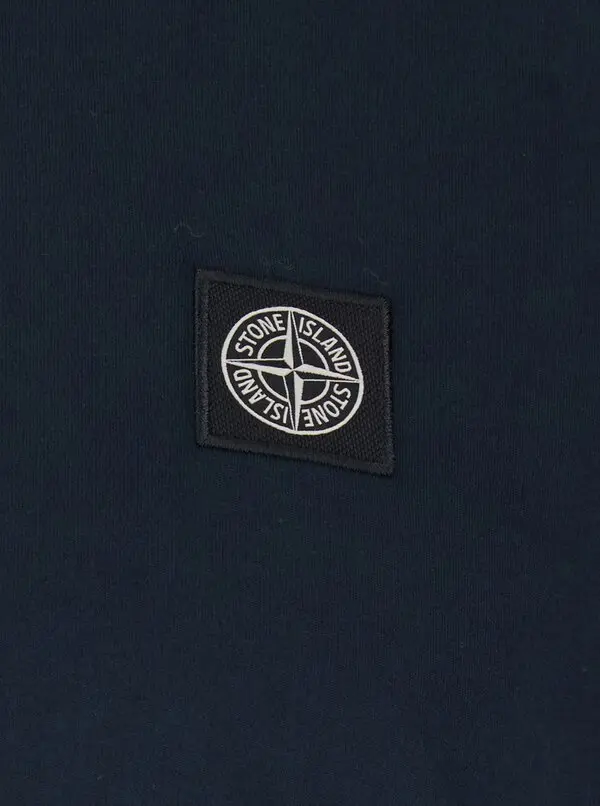 Stone Island Blue T-shirt With Logo Patch On The Front In Cotton For - Multicolor