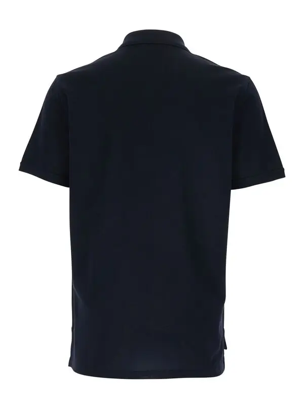 Givenchy Blue Polo Shirt With Classic Collar And Logo Patch On The Front In Cotton