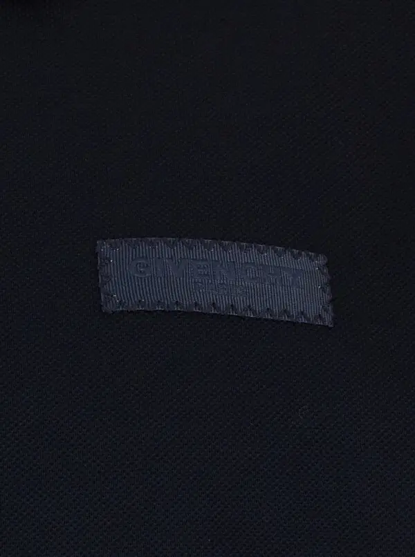 Givenchy Blue Polo Shirt With Classic Collar And Logo Patch On The Front In Cotton