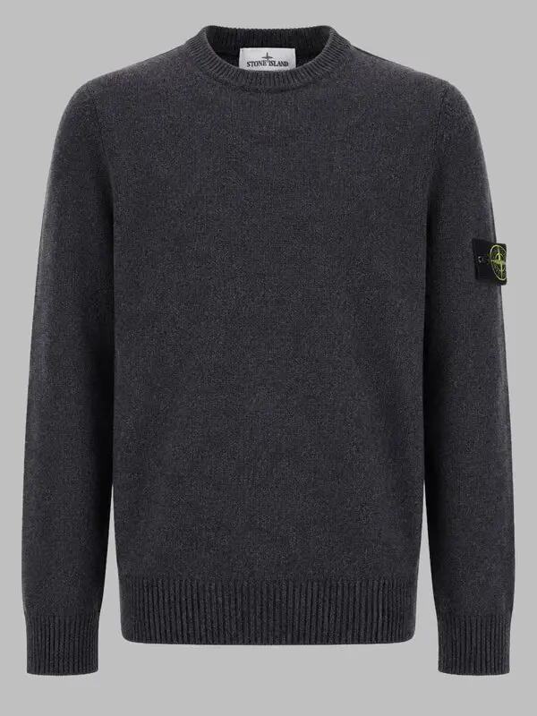 Stone Island Maglia Con Patch Logo - Gray