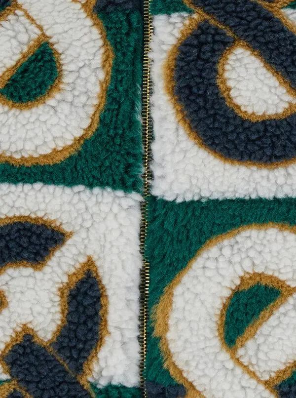 Casablanca Green Jacket With Hood And All-over Logo Monogram In Wool Blend For - Multicolor