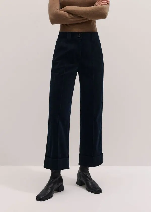 ME+EM Straight Crop Pant - Navy
