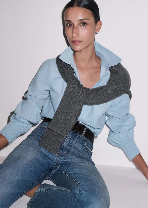 ME+EM Micro Cord Slim Fitting Blouse