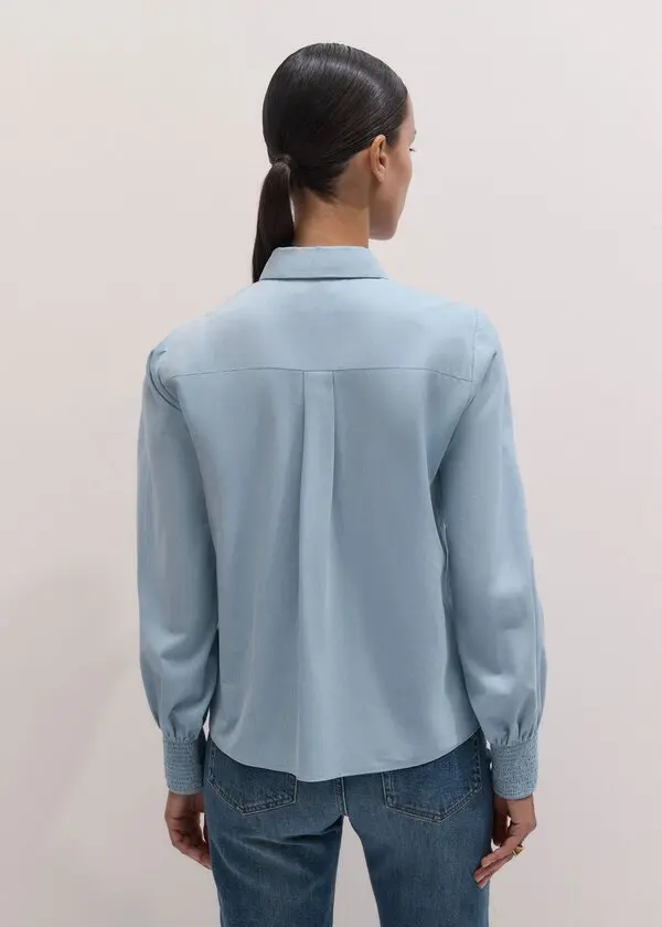 ME+EM Micro Cord Slim Fitting Blouse