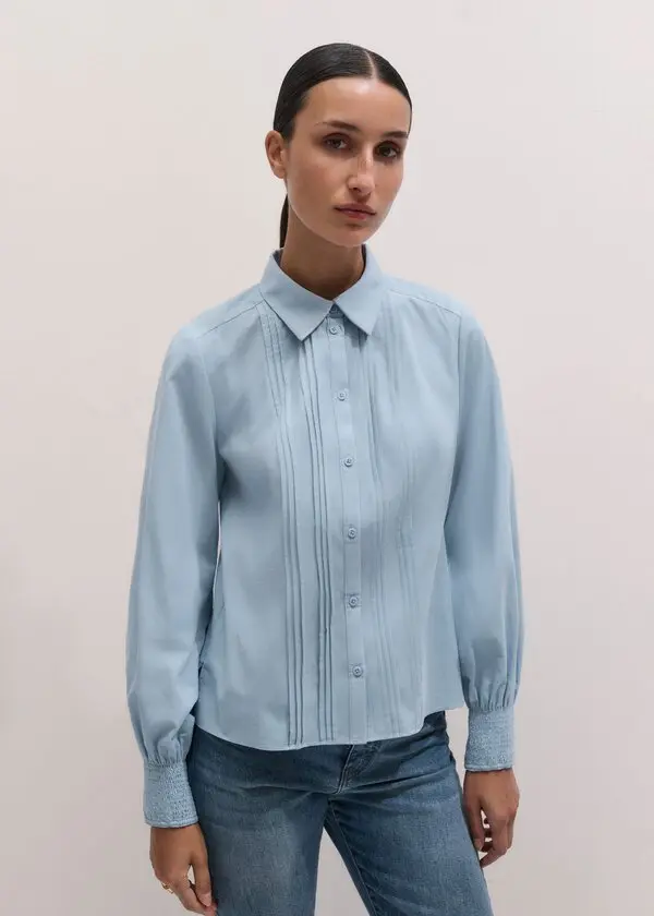 ME+EM Micro Cord Slim Fitting Blouse