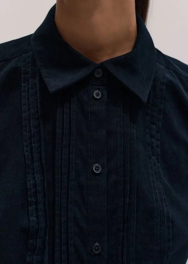 ME+EM Micro Cord Slim Fitting Blouse