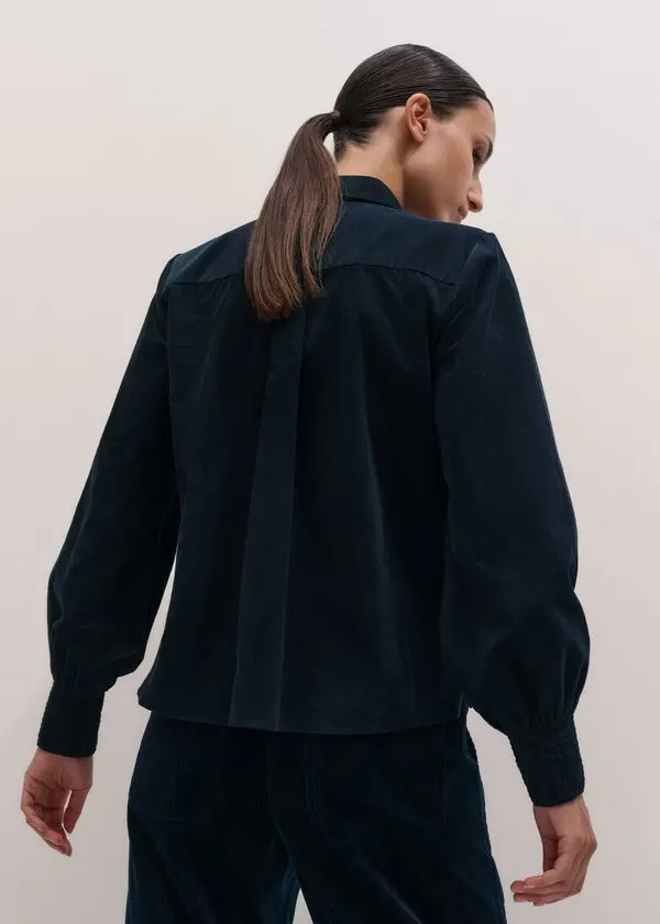 ME+EM Micro Cord Slim Fitting Blouse