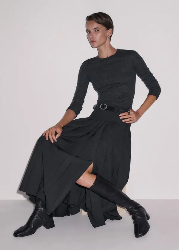 ME+EM Pleated Maxi Skirt