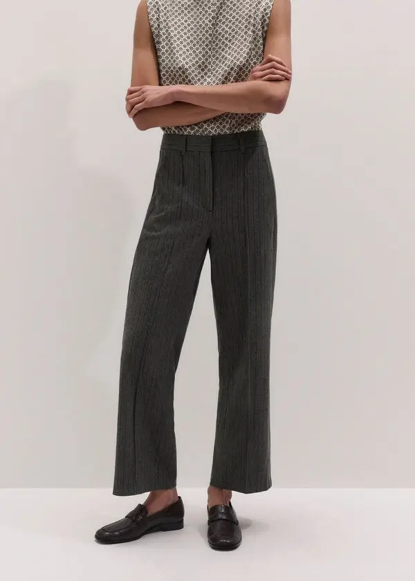 ME+EM Straight Crop Pant - Grey Multi
