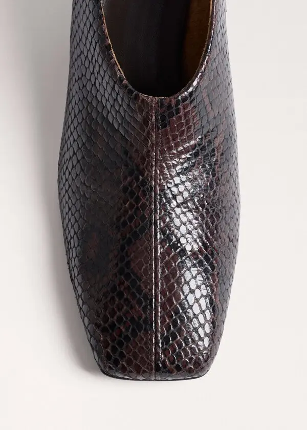 ME+EM High Fronted Block Heel Chocolate-black