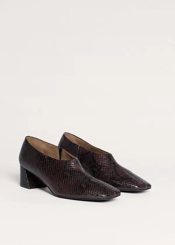 ME+EM High Fronted Block Heel Chocolate-black