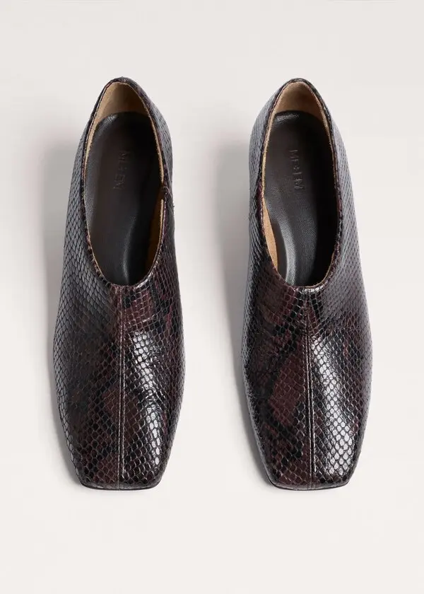 ME+EM High Fronted Block Heel Chocolate-black
