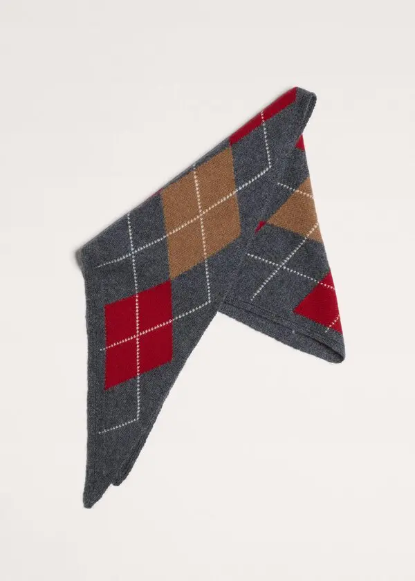 ME+EM Cashmere Argyle Triangle Knit Scarf