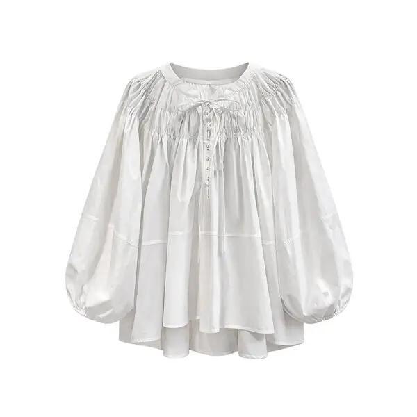 MUTE BY JL Gathered Blouse - White