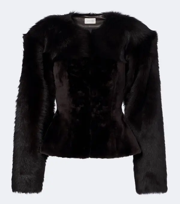 Magda Butrym Peplum Shearling Jacket