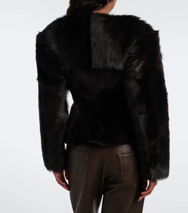 Magda Butrym Peplum Shearling Jacket